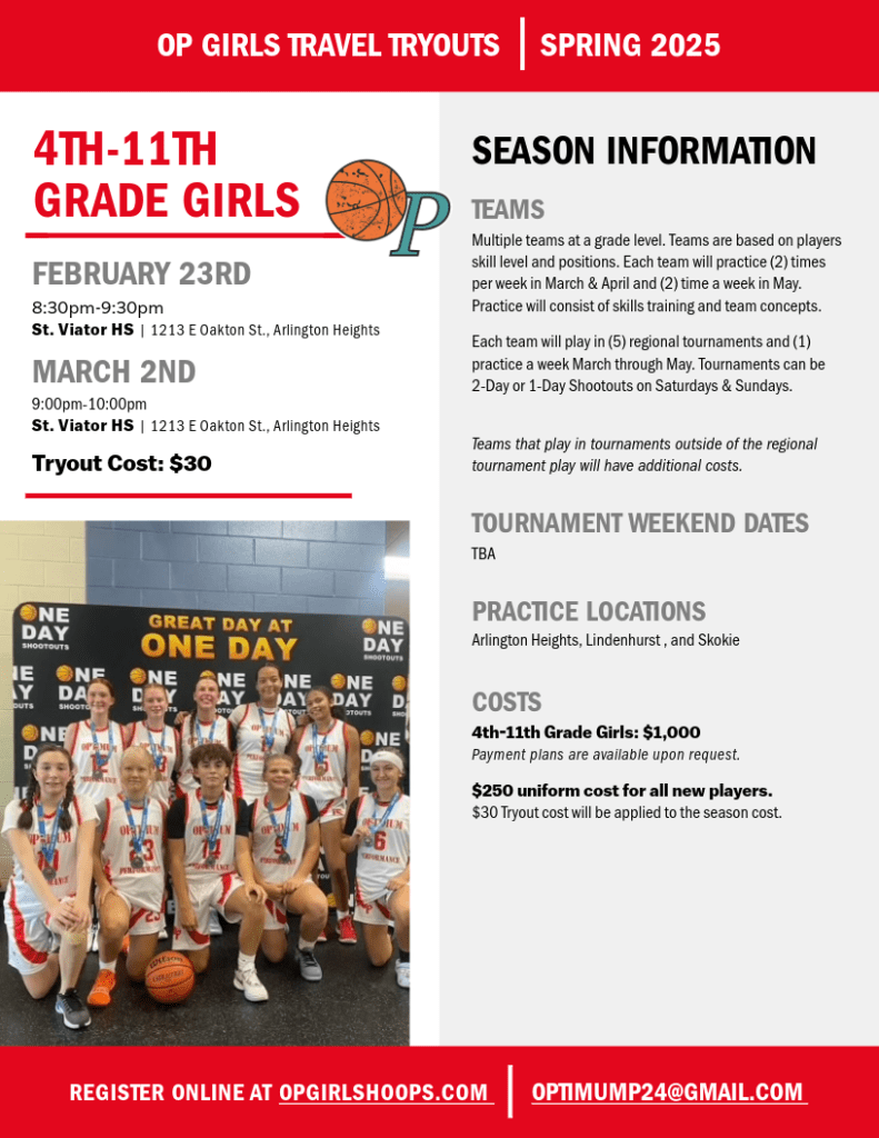 Spring 2025 Tryouts | OP Girls Hoops